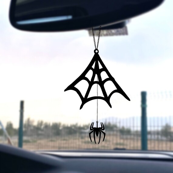 Spider Web Car Charm Spider Car Mirror Ornament - Etsy