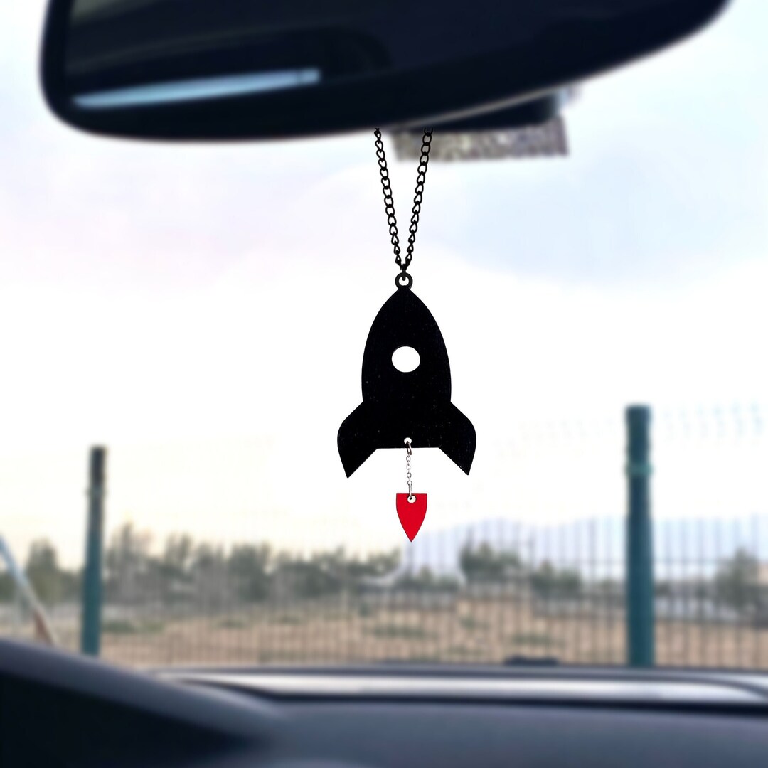 Flying Rocket Car Mirror Ornament, Cute Car Decor - Etsy