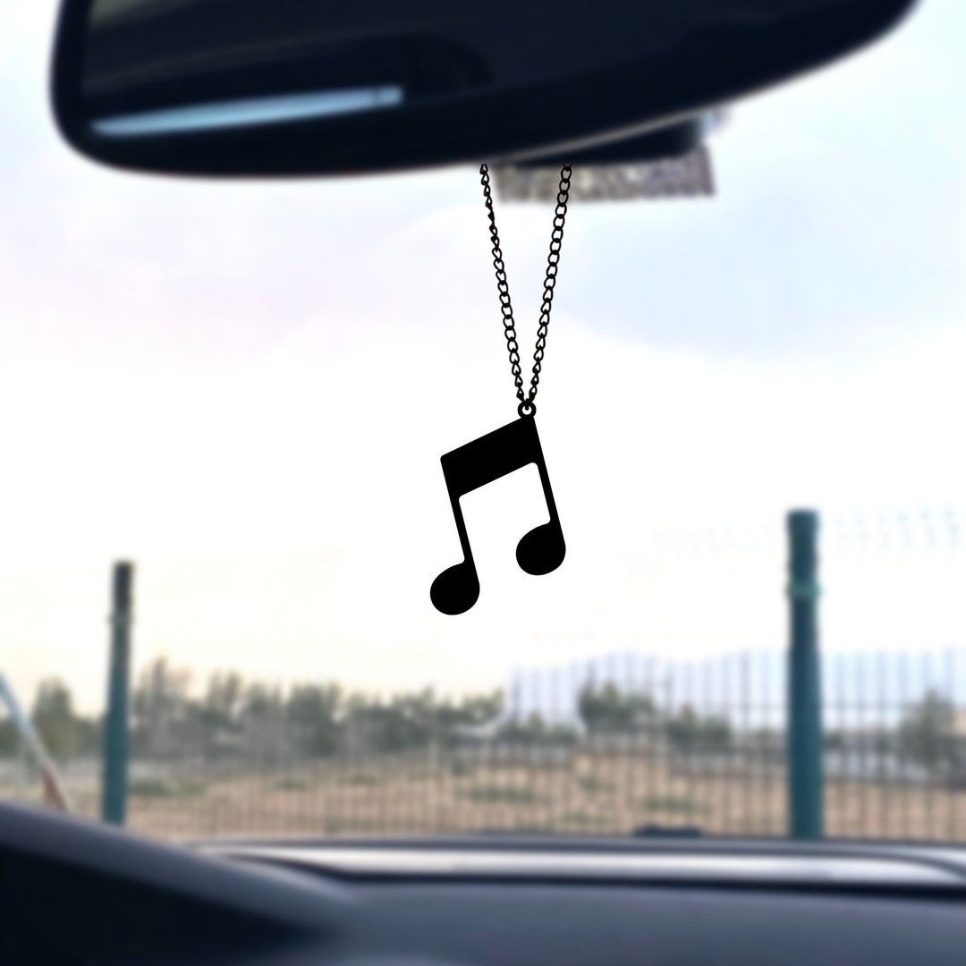 Musical Notes Car Mirror Ornament, Black Car Charm - Etsy