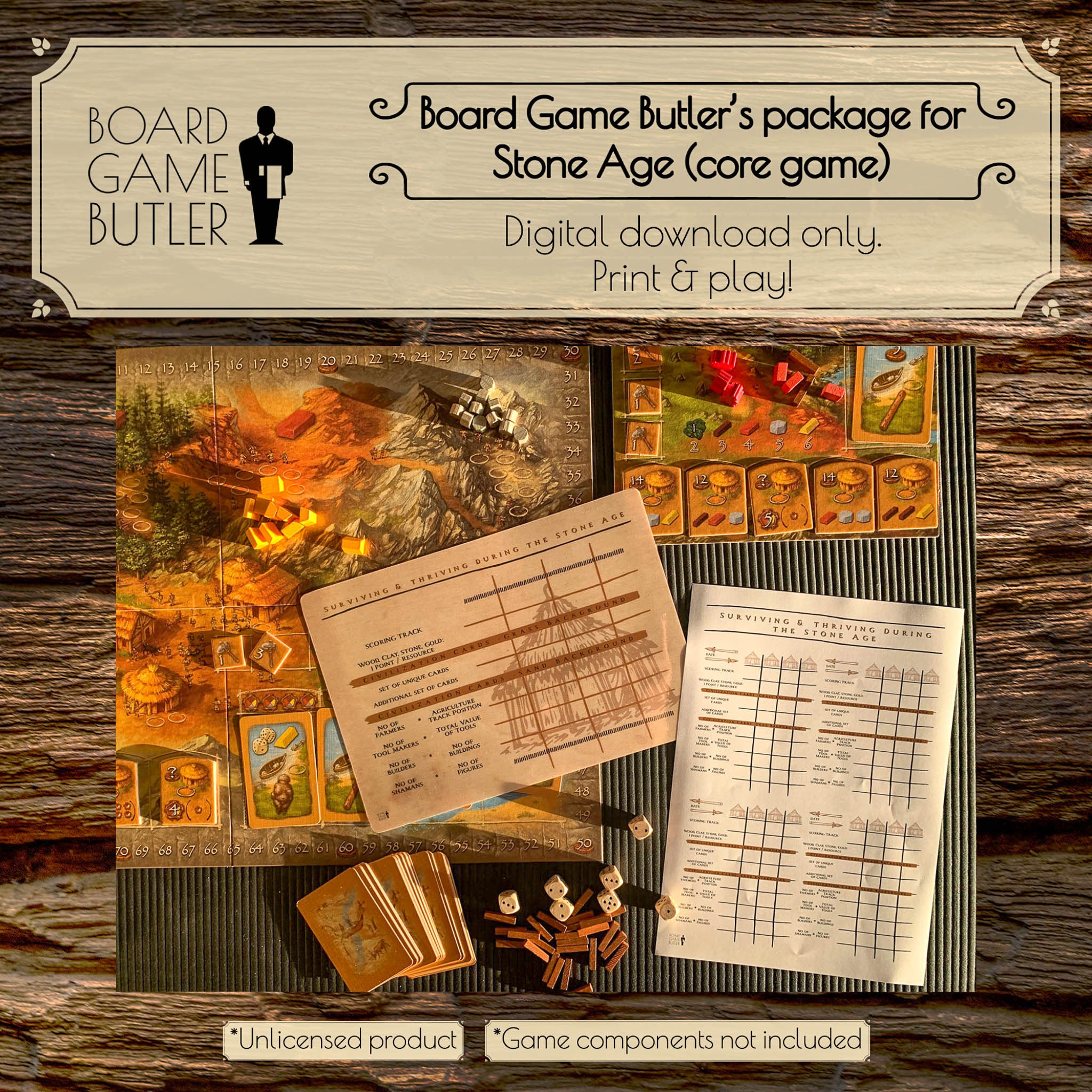 Upgrade for Stone Age Board Game: Printable Score Pads - Etsy