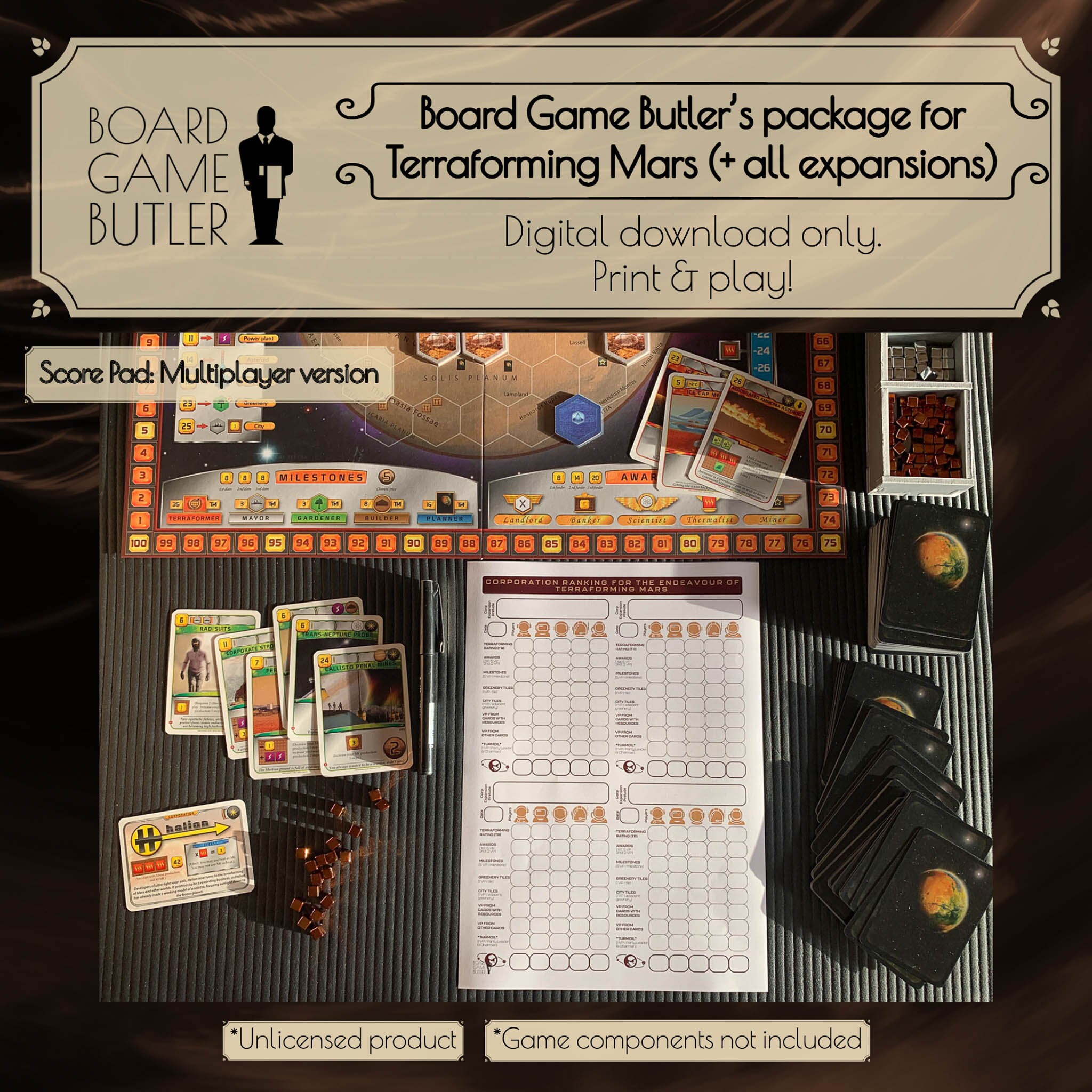 Upgrade for Terraforming Mars Board Game: Printable Score Pads - Etsy