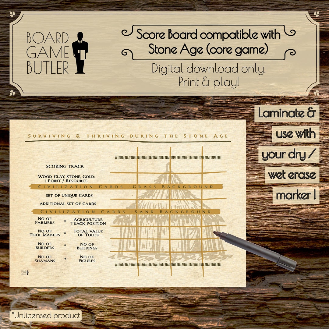 Upgrade for Stone Age Board Game: Printable Score Pads - Etsy