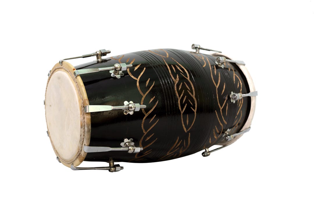 Mango Wood Handmade Dholak Drum Instrument With Bag, Dholak Drum for ...