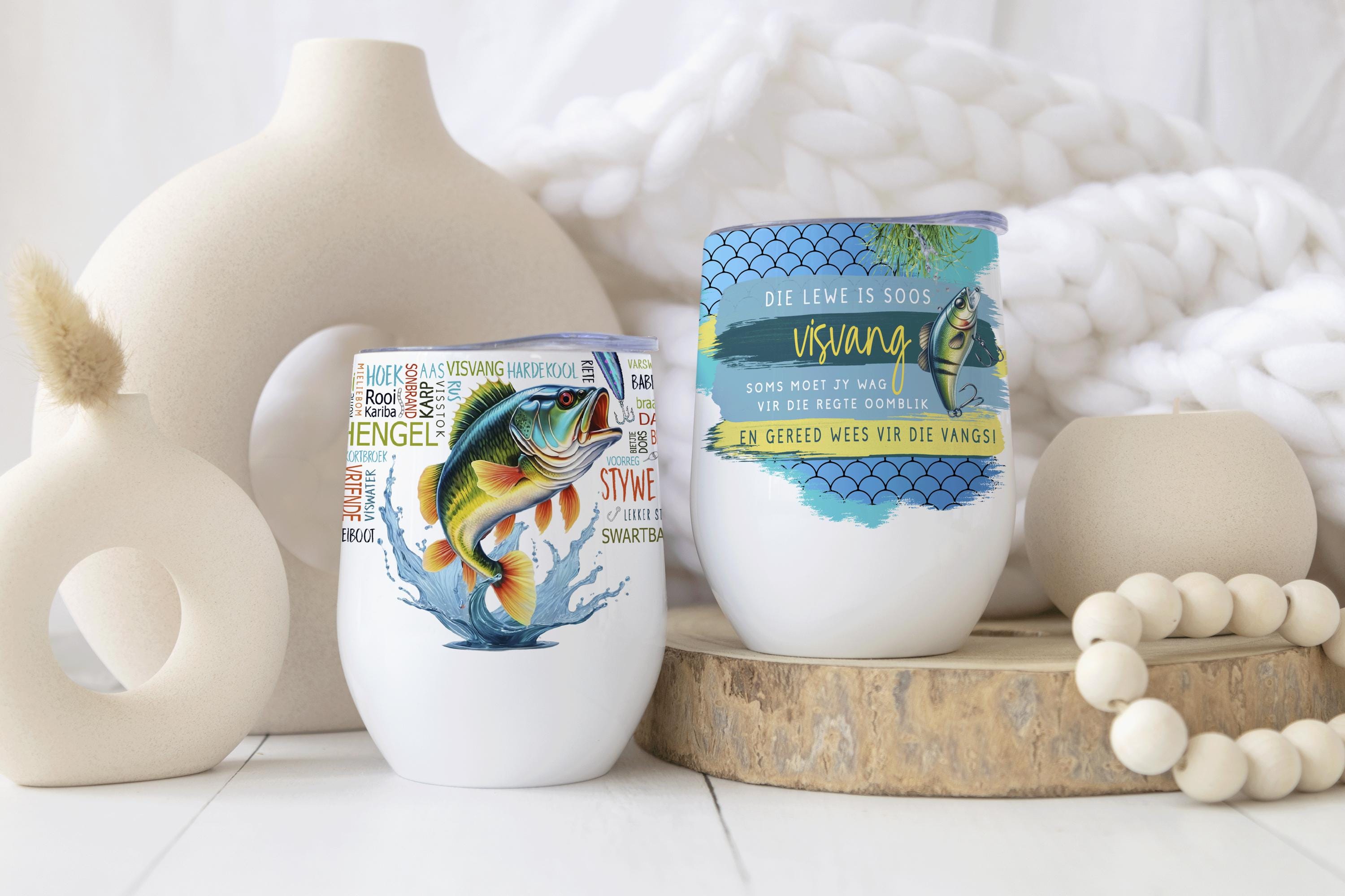South African Afrikaans Visvang Wine Tumbler Wrap PNG, 12oz Wine ...
