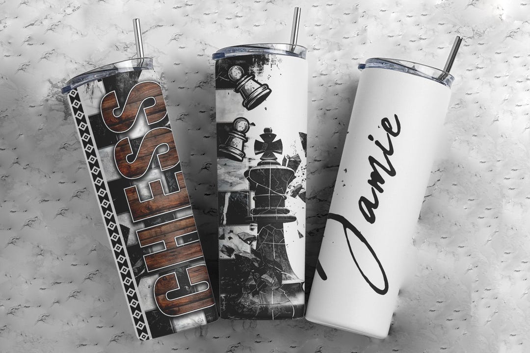 Chess Skinny Tumbler Sublimation Design PNG, Chess Tumbler Wrap, Chess ...