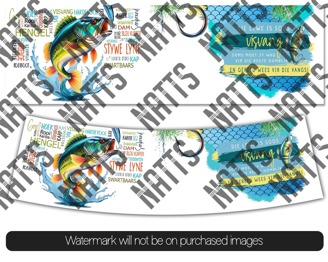 South African Afrikaans Visvang Wine Tumbler Wrap PNG, 12oz Wine ...
