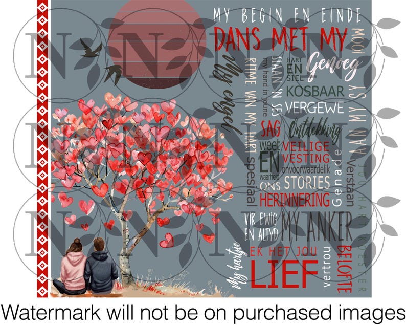 Afrikaans Liefde Skinny Tumbler Sublimation Design PNG, Afrikaans ...
