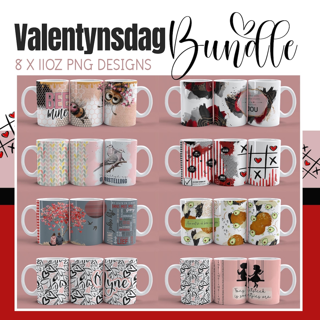 Valentynsdag Liefde 11oz Mug Sublimation Design Bundle PNG, Afrikaans ...