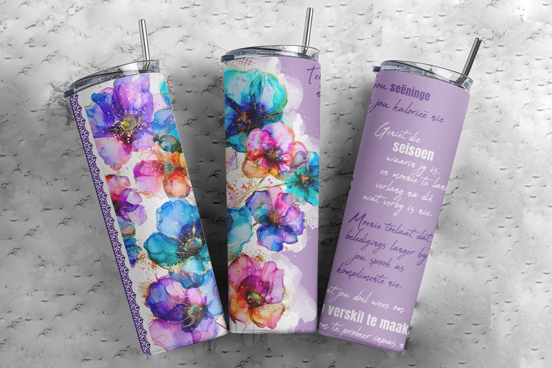 Afrikaanse Motivering 20oz Skinny Tumbler Sublimation Design PNG ...