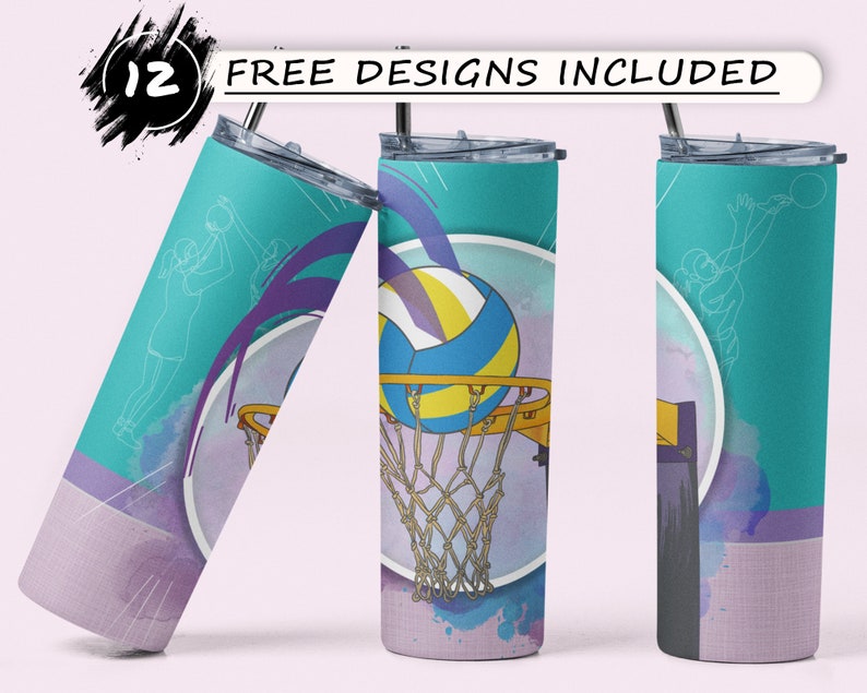 Netball Skinny Tumbler Sublimation Design PNG, Netball Tumbler Wrap ...