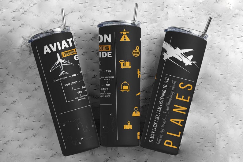Aviation Skinny Tumbler Sublimation Design PNG, Planes Sublimation ...