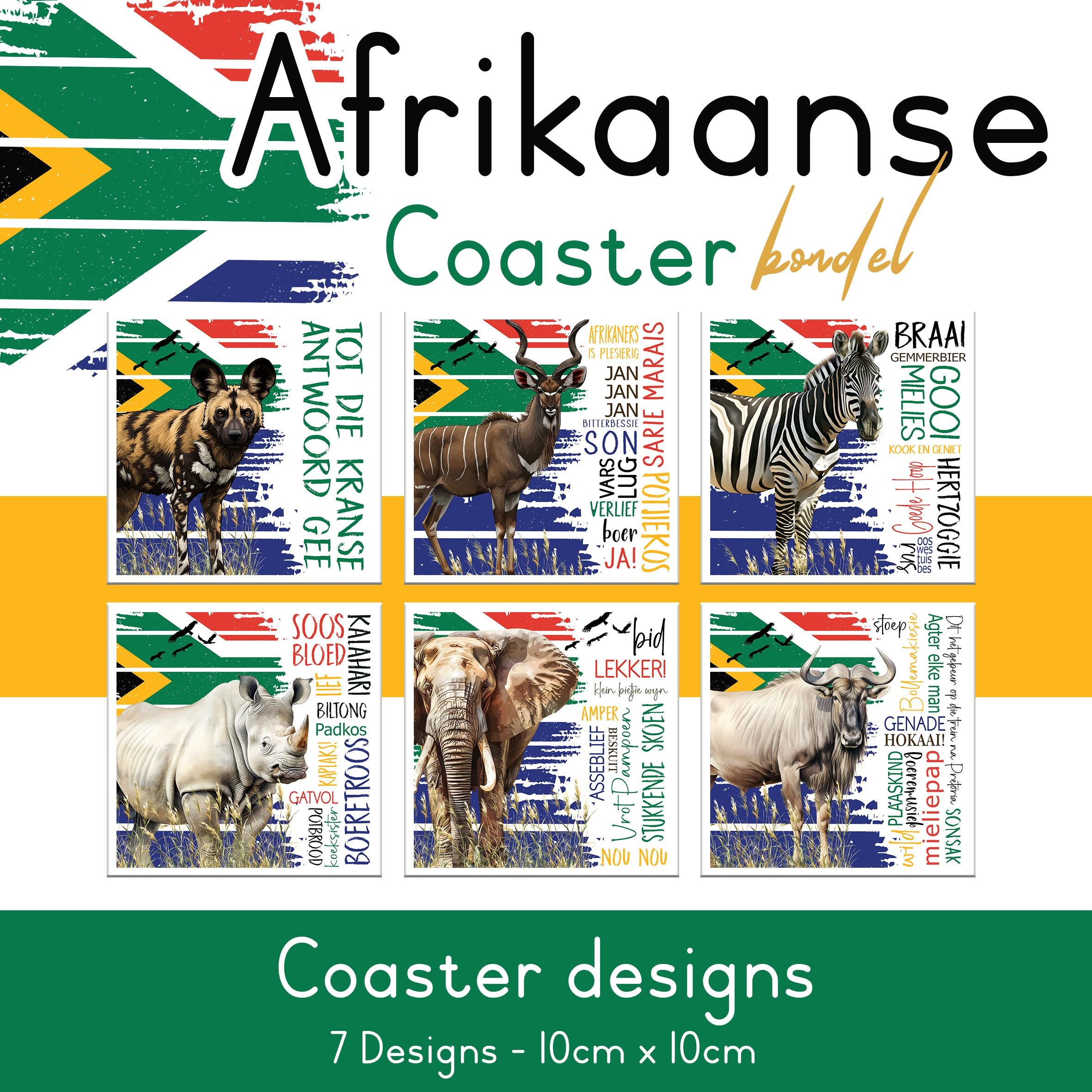 Afrikaanse Vlag Coaster Sublimation Design PNG Bundle, Afrikaanse ...