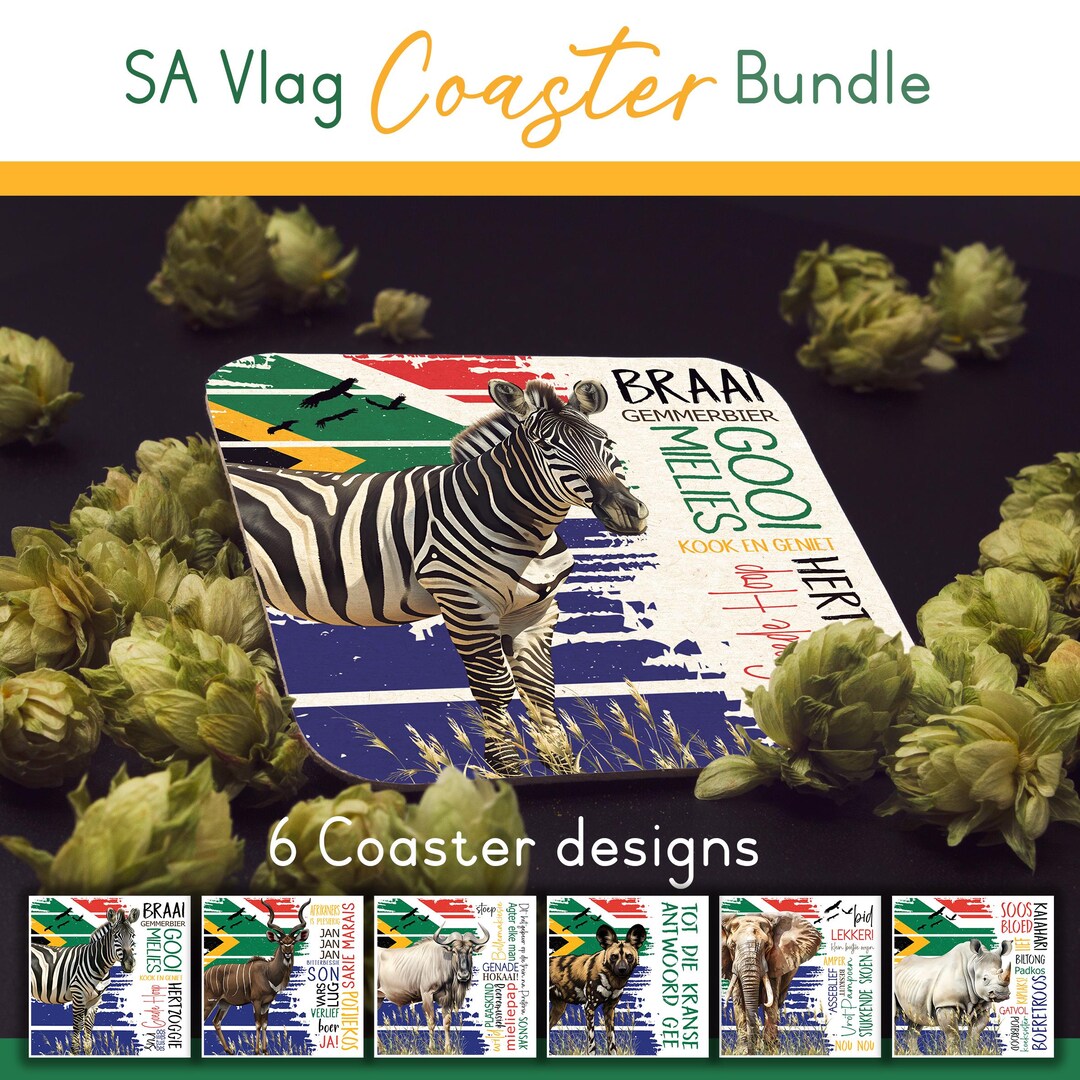 Afrikaanse Vlag Coaster Sublimation Design PNG Bundle, Afrikaanse ...