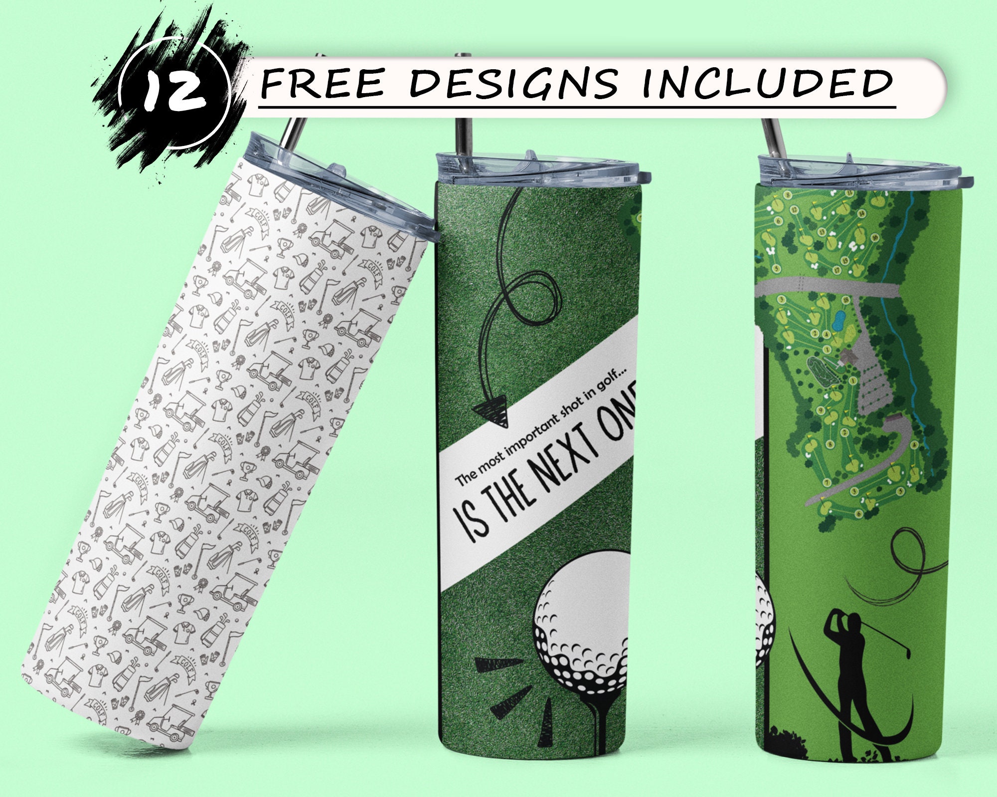 Golf Tumbler Sublimation Design PNG, Golf Tumbler Sublimation Wrap ...