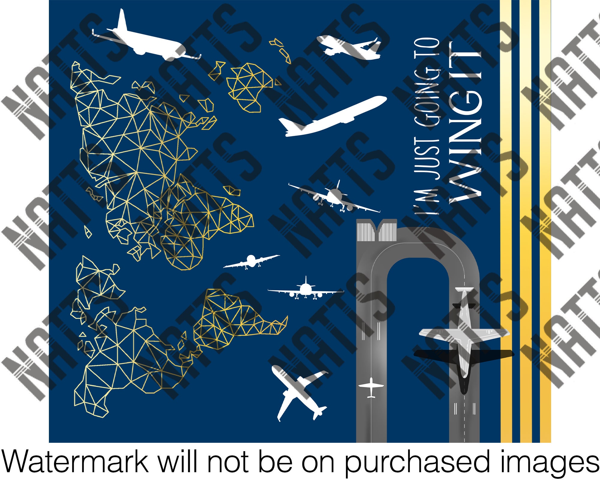 Aviation Just Going to Wing It Skinny Tumbler Sublimation Design PNG ...