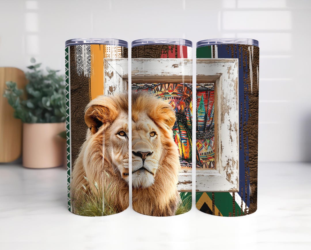 Proudly South African 20oz Skinny Tumbler Lion Sublimation Design PNG ...