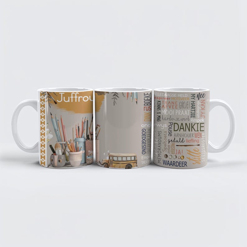 Juffrou Beker Ontwerp | Afrikaanse Sublimasie Design | 11oz Koffiebeker ...