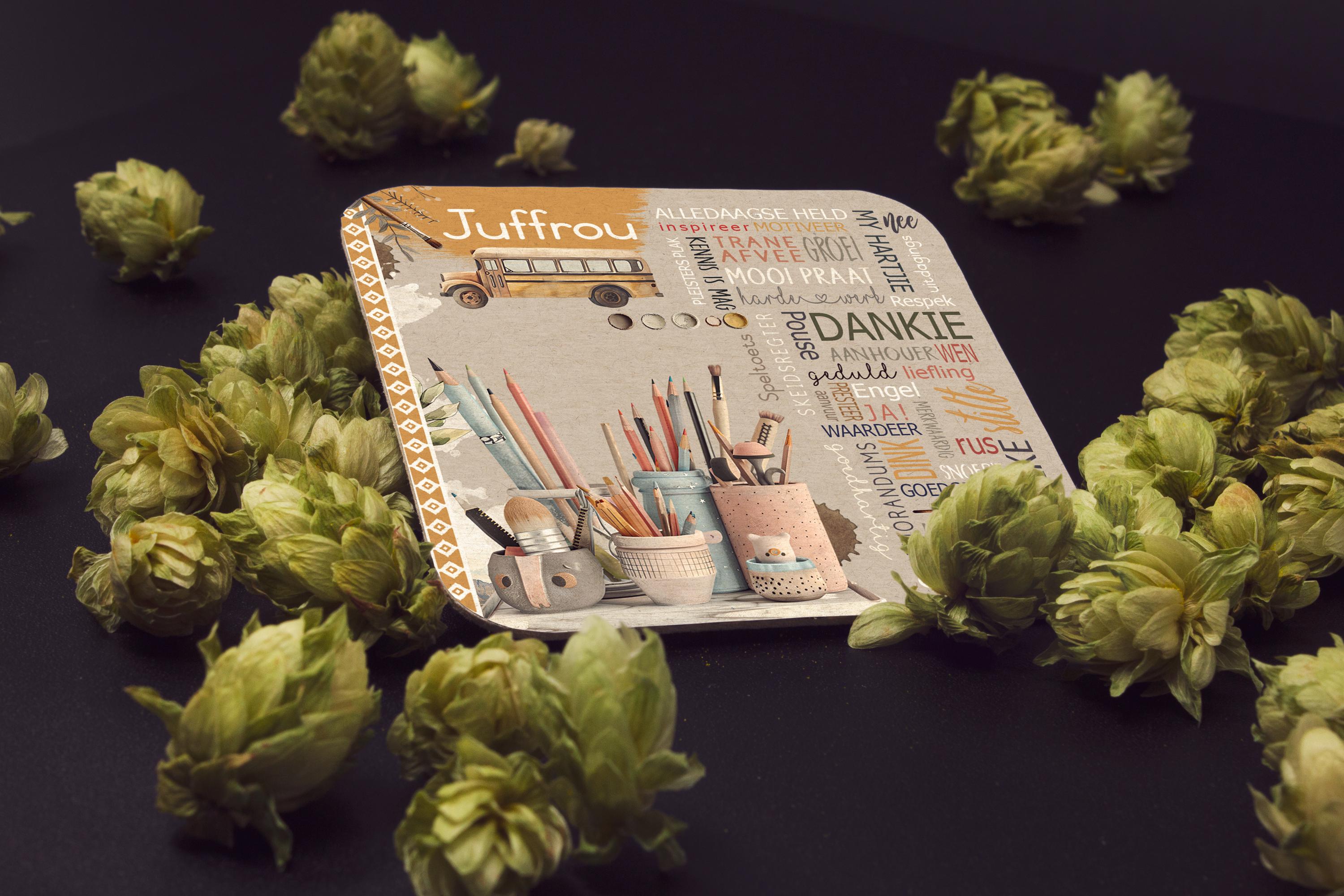 Afrikaanse Juffrou Coaster Sublimation Design PNG Bundle, Afrikaanse ...