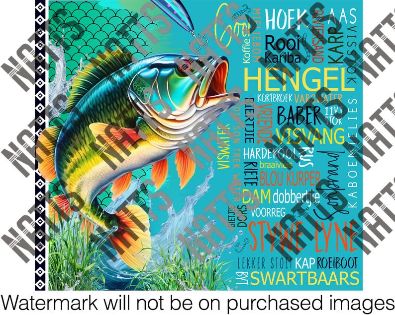 Afrikaans Visvang Skinny Tumbler Sublimation Design PNG, Afrikaans ...