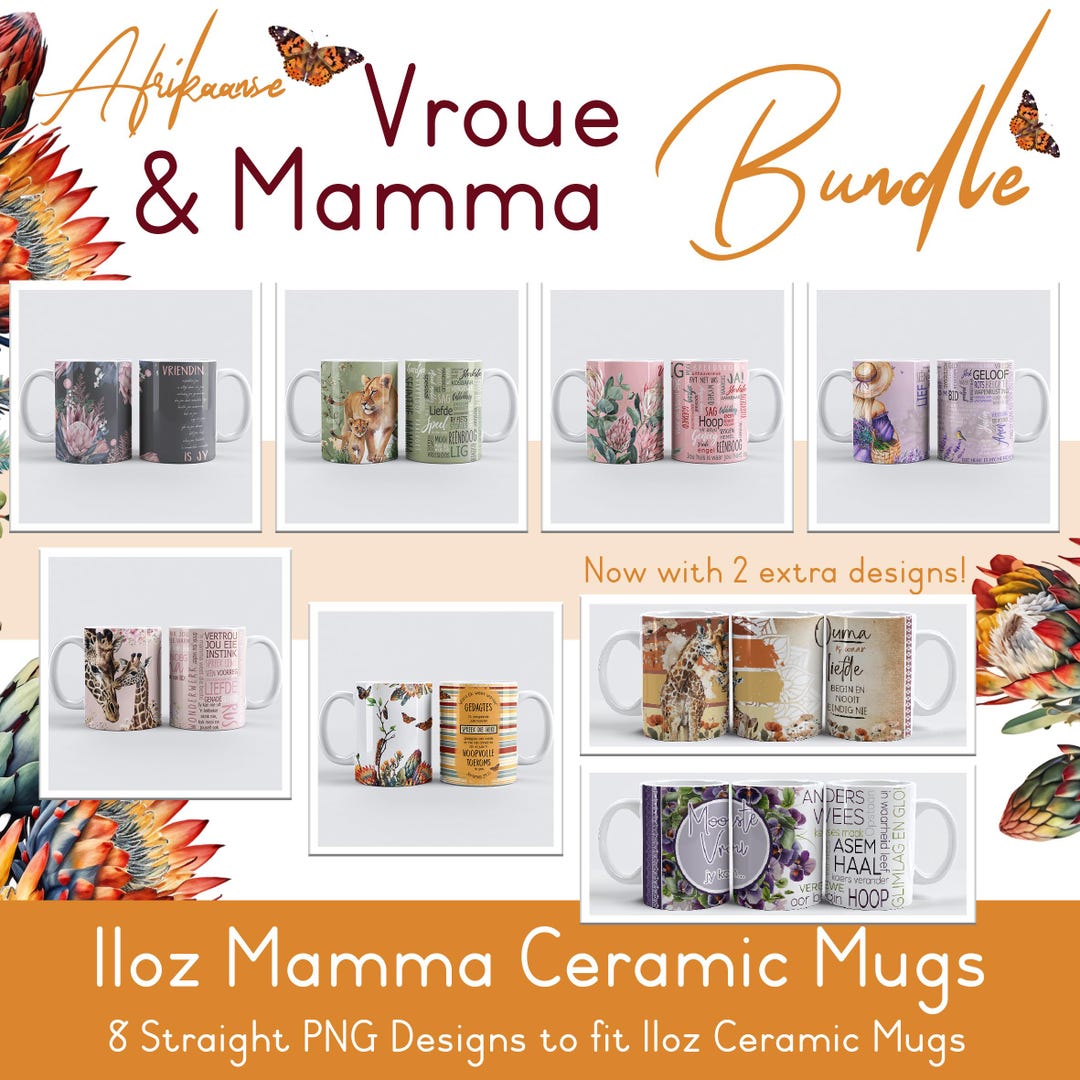 Afrikaanse Mamma En Vroue 11oz Ceramic Sublimation Design PNG Bundle ...