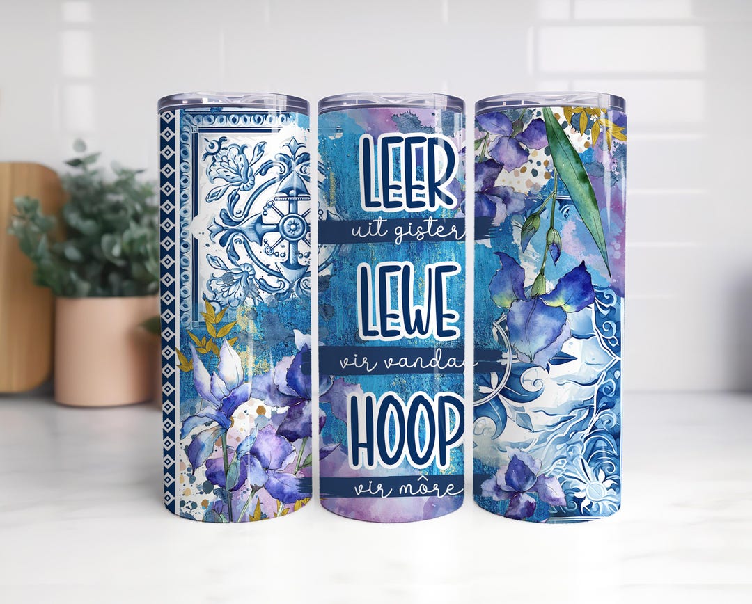 Afrikaanse Motivering 20oz Skinny Tumbler Sublimation Design PNG ...