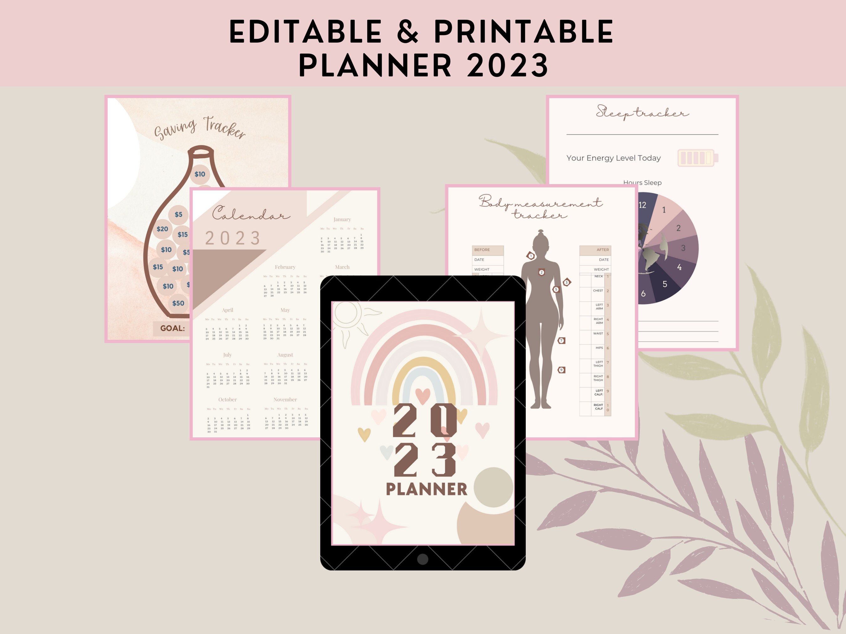 2023 Planner Template, Canva Calendar, Daily, Weekly, Monthly, Yearly ...