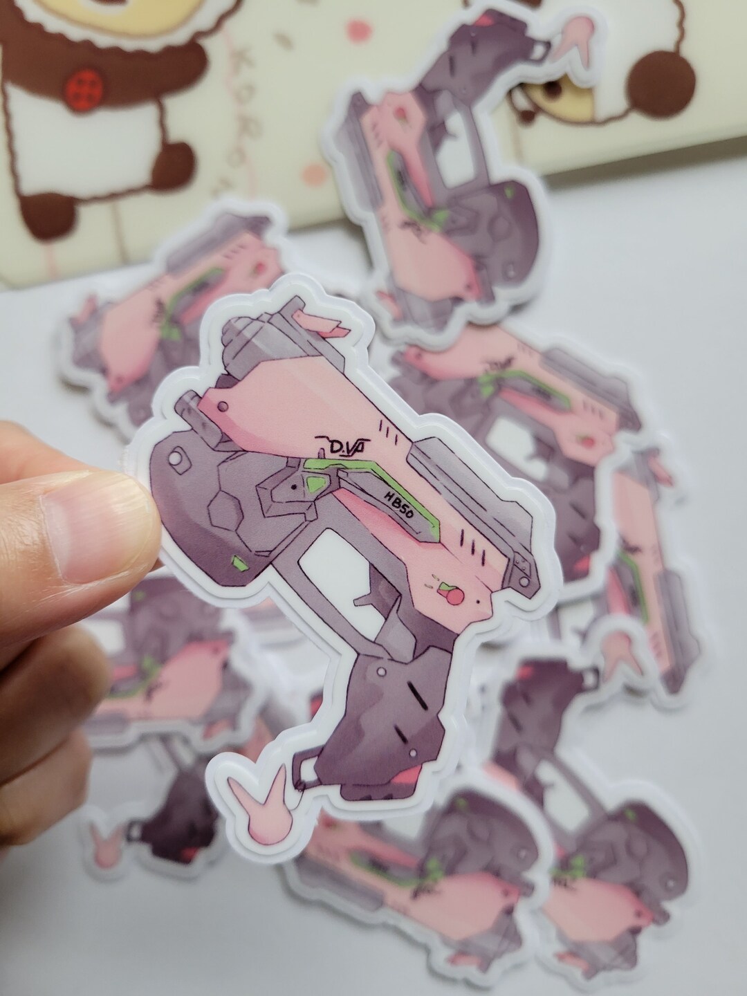 Dva Gun Sticker Overwatch Hana Song Pistol Pink Bunny - Etsy