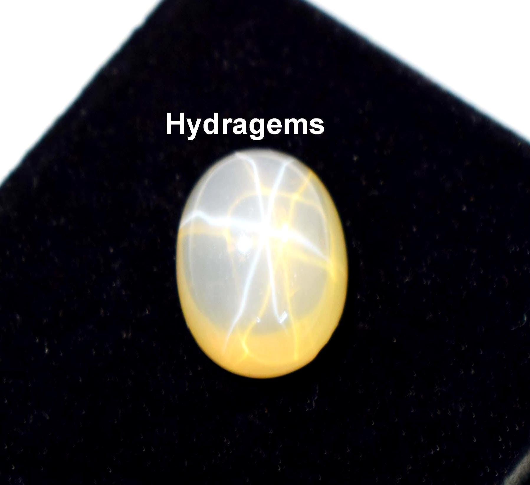 Natural Golden Yellow Star Sapphire (10 Ct, 14x10x5mm) Cabochon 6 Ray ...