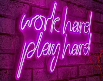 Neon Work Sign - Etsy