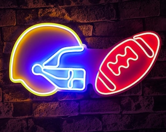 Neon Football Wall Sign - Etsy