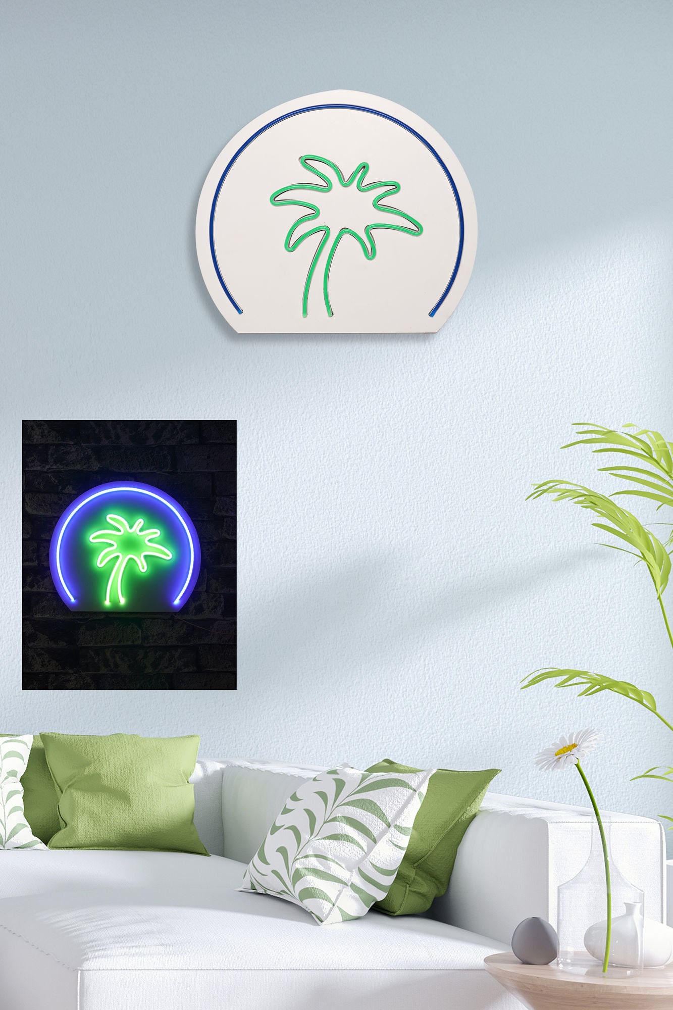 Palm Tree Neon Sign Neon Sign Wall Decor Handmade Neon Sign Flash Led ...