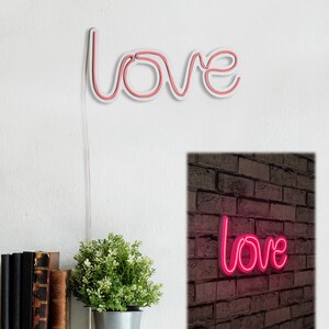Love Neon Sign Love Led Neon Light Wall Decor Handmade Neon Sign ...