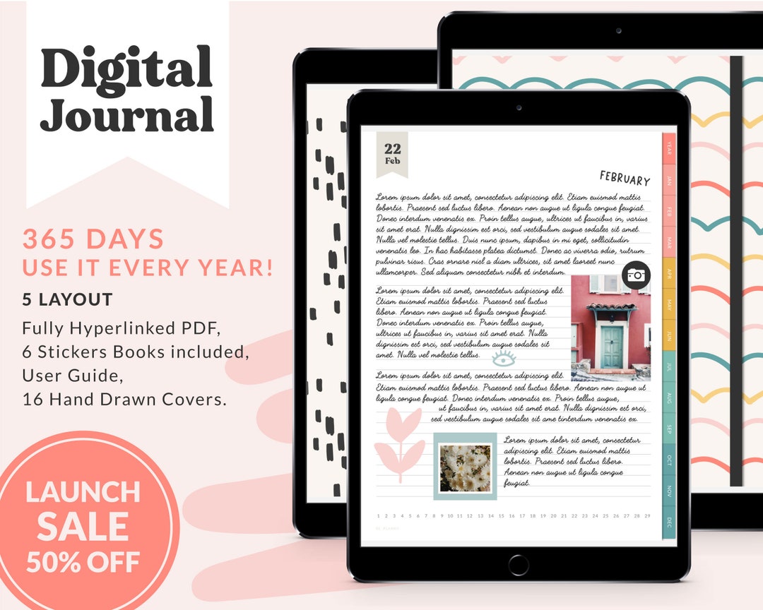Daily Digital Journal, 365 Days Digital Diary for Goodnotes, Notability ...