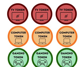 Printable Screen Time Tokens - Etsy