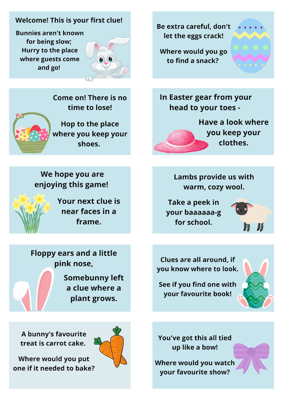 Indoor Easter Scavenger Hunt, Easter Digital Download, Easter Game ...