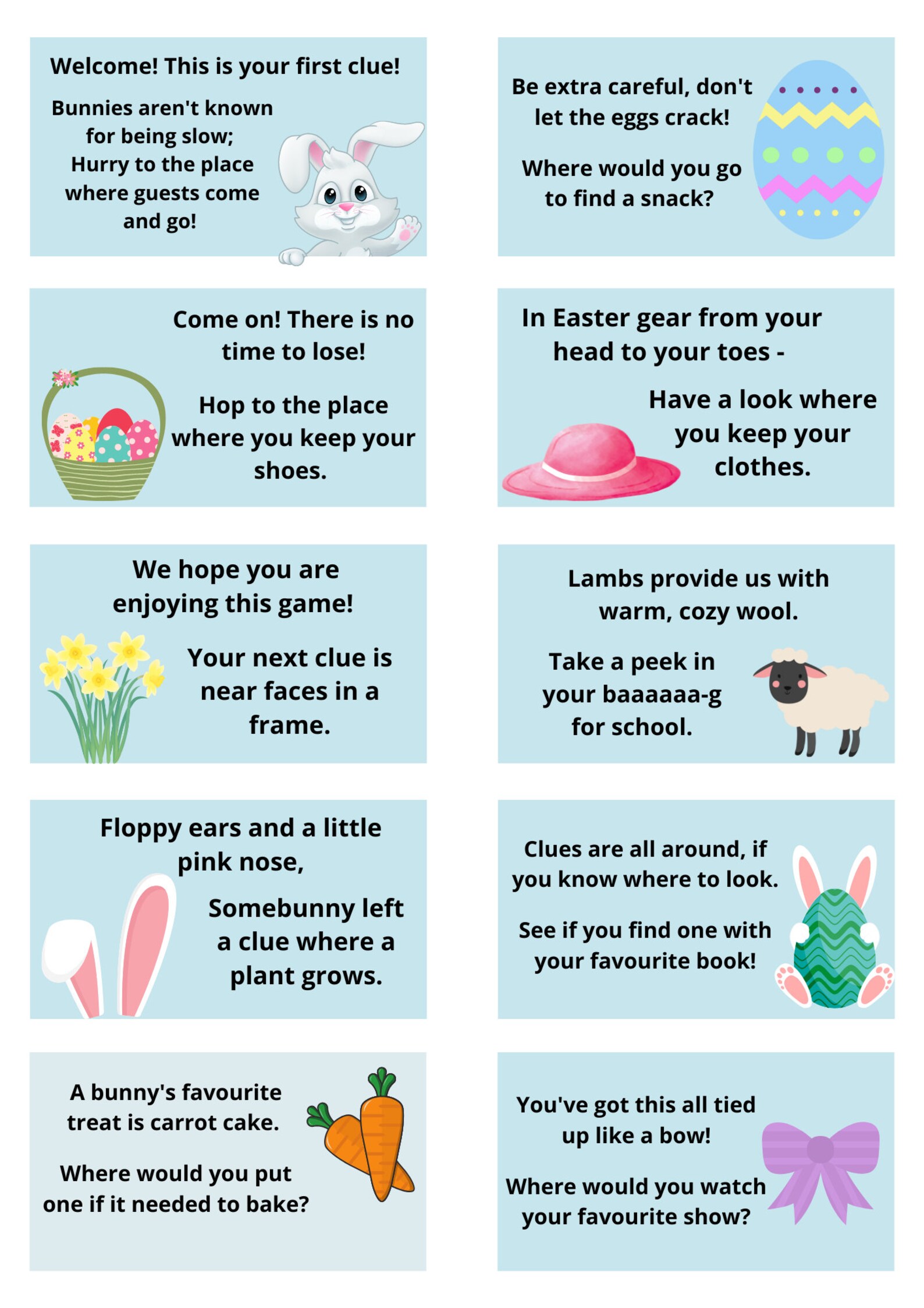 Indoor Easter Scavenger Hunt, Easter Digital Download, Easter Game ...