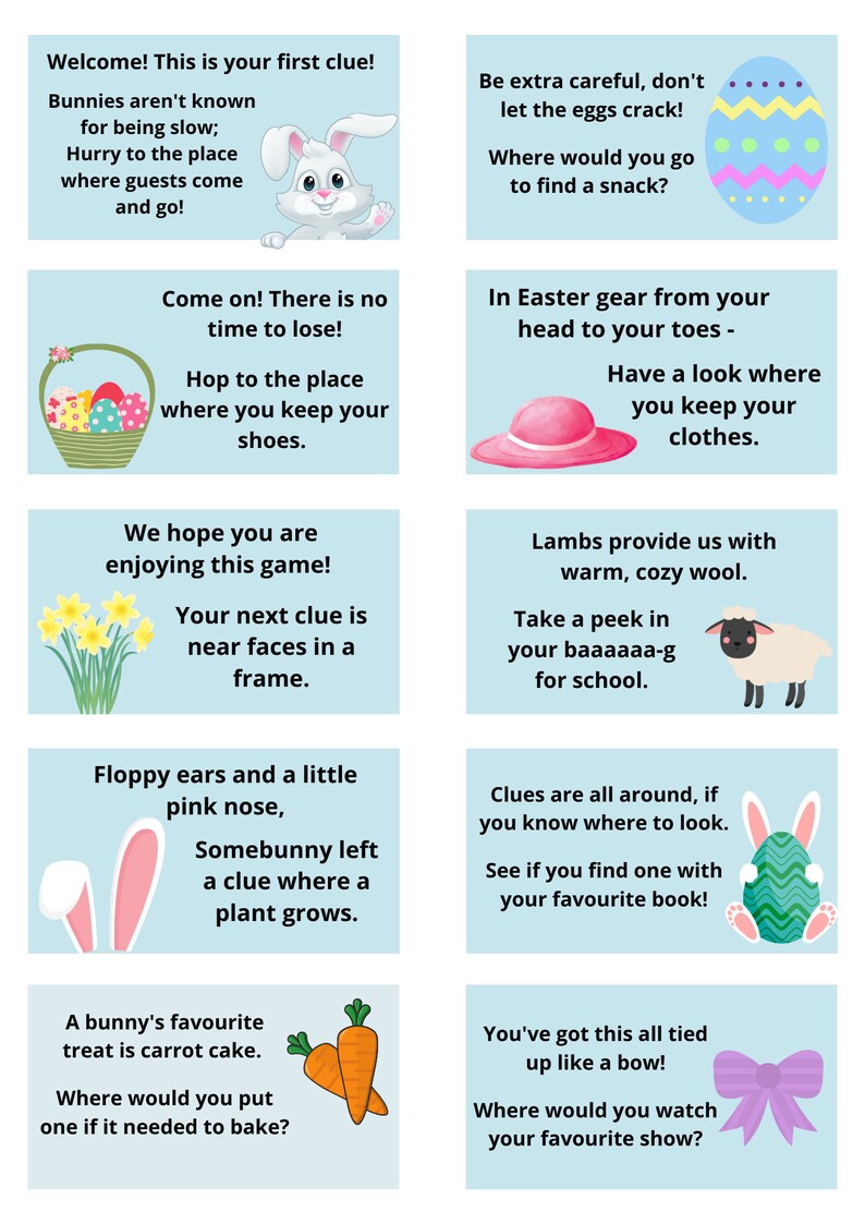 Indoor Easter Scavenger Hunt, Easter Digital Download, Easter Game ...