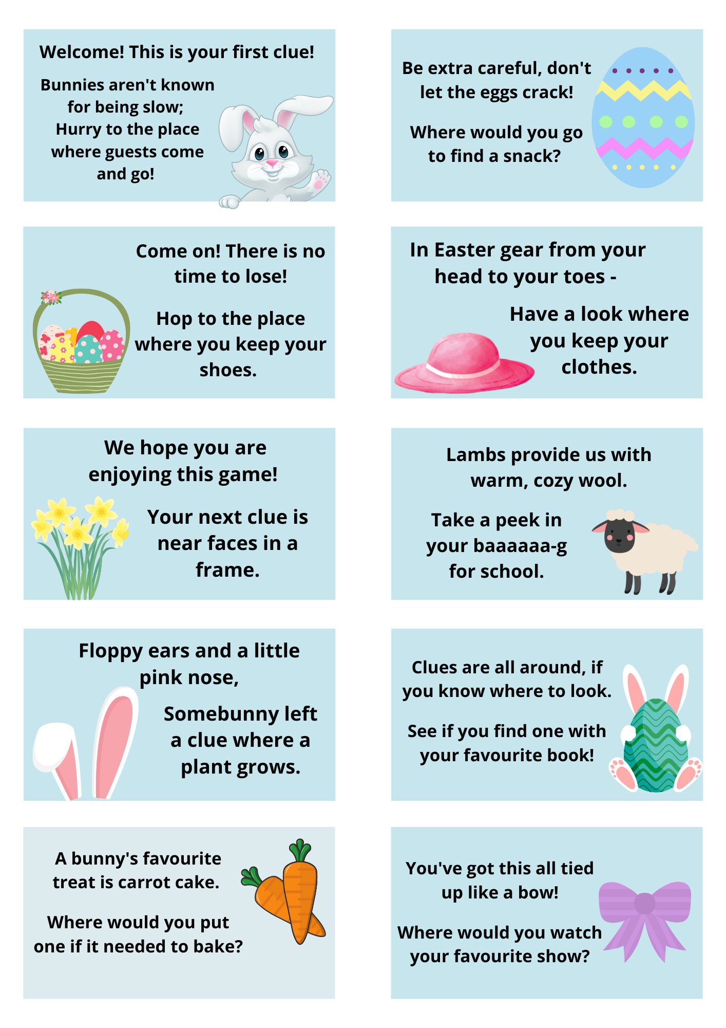 Indoor Easter Scavenger Hunt, Easter Digital Download, Easter Game ...
