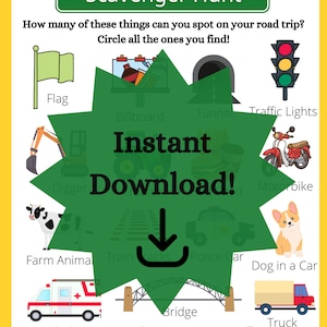 Road Trip Scavenger Hunt, Road Trip I Spy, Road Trip Activity, Travel ...