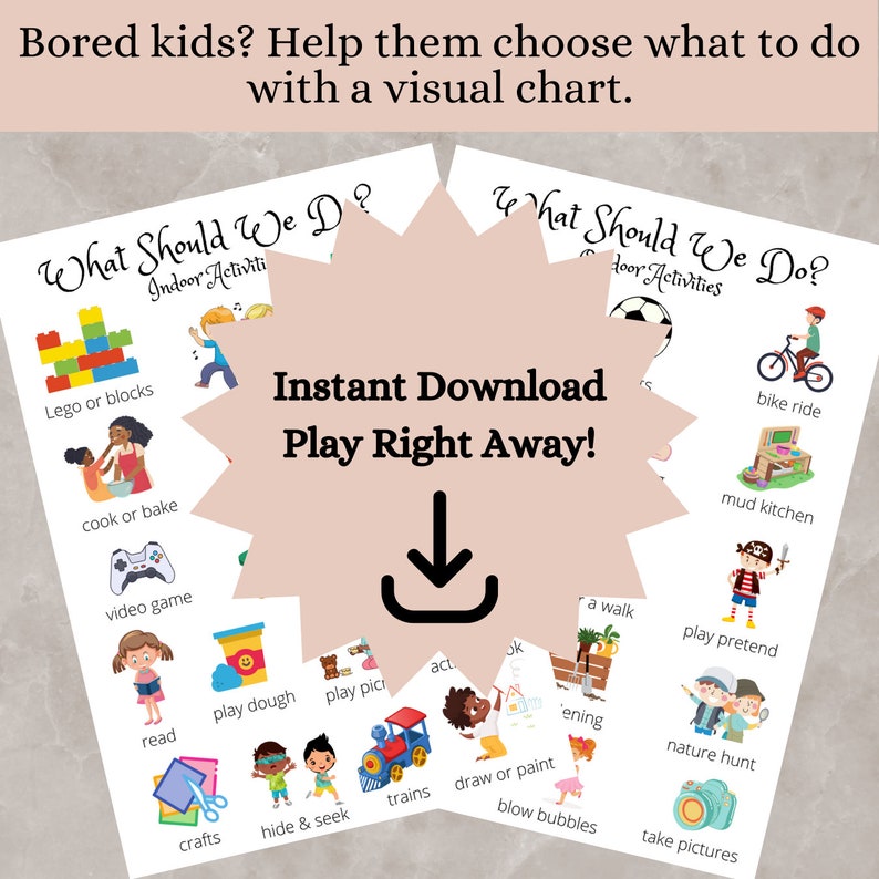 Kids Activity List: Indoor & Outdoor Visual Ideas (digital Download) - Etsy
