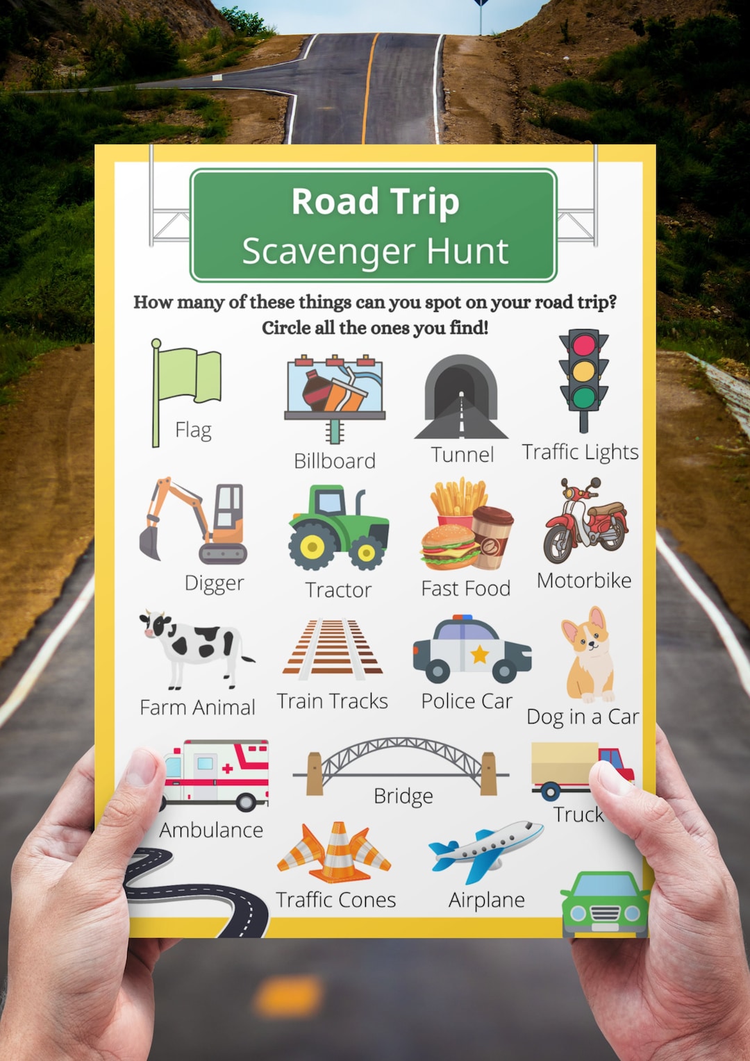 Road Trip Scavenger Hunt, Road Trip I Spy, Road Trip Activity, Travel ...