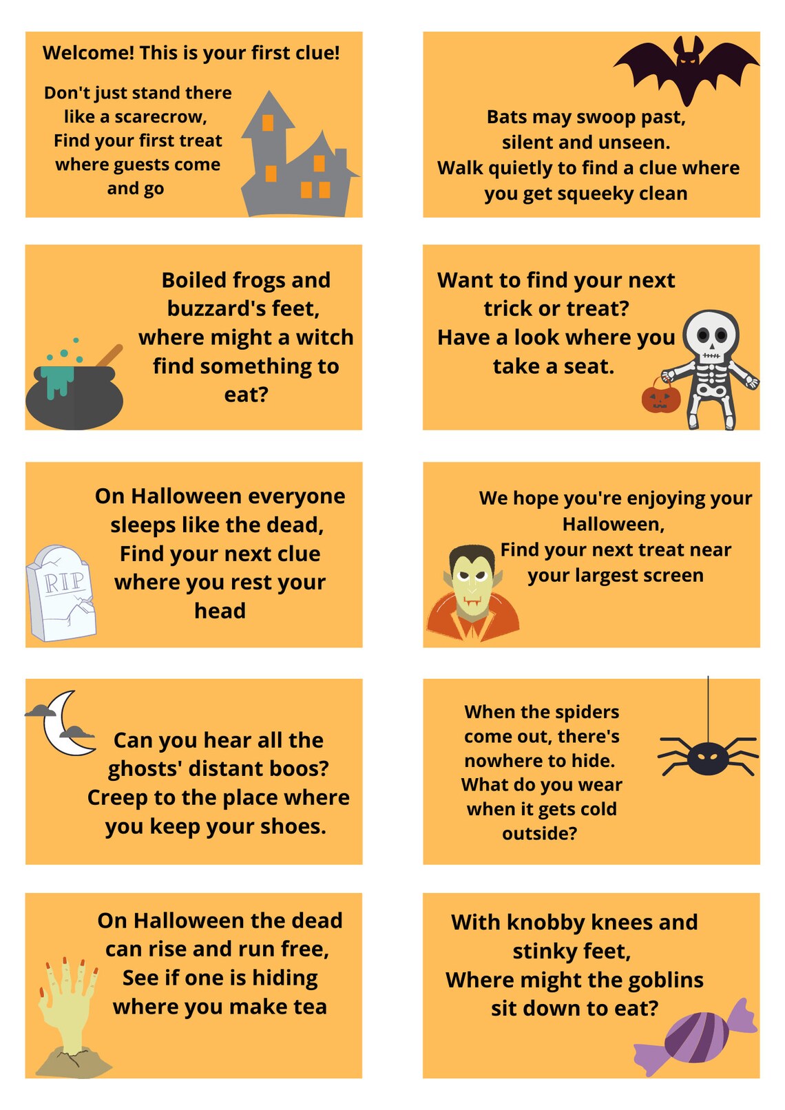 Indoor Halloween Scavenger Hunt, Halloween Game, Halloween Activity - Etsy