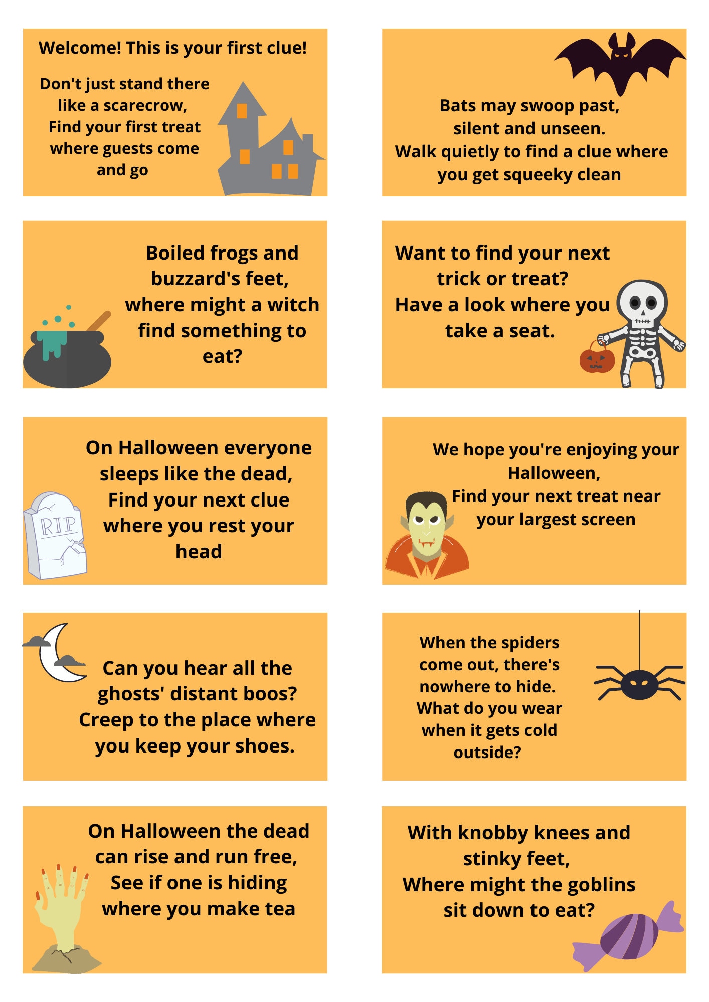 Indoor Halloween Scavenger Hunt, Halloween Game, Halloween Activity - Etsy