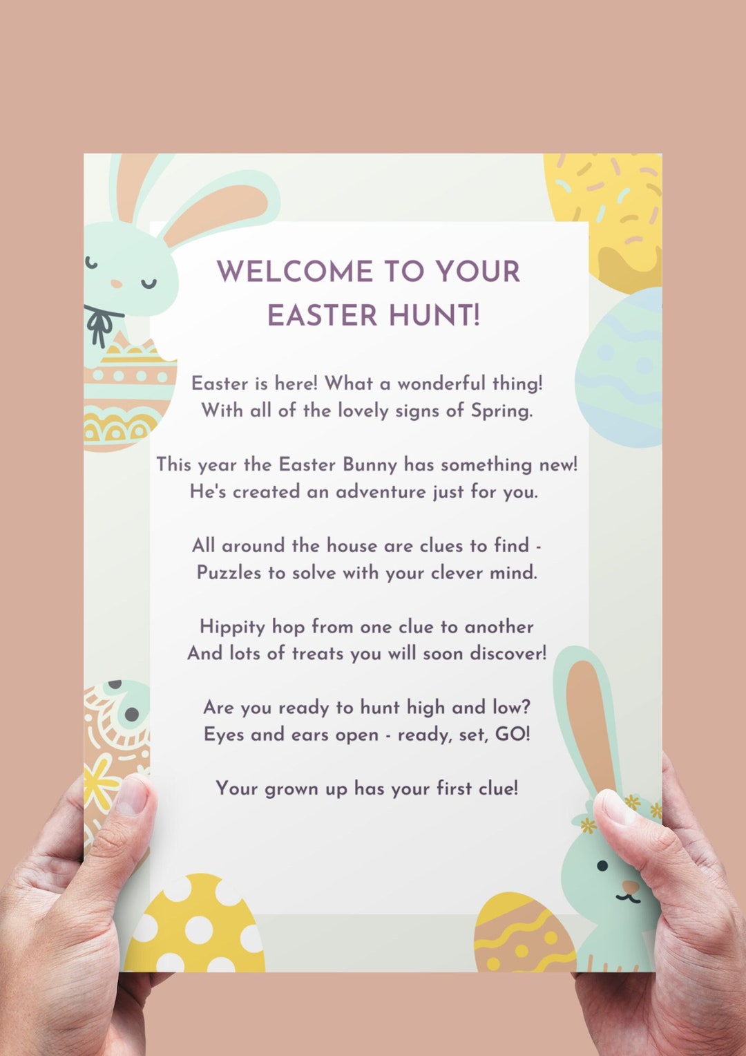Indoor Easter Scavenger Hunt, Easter Digital Download, Easter Game ...