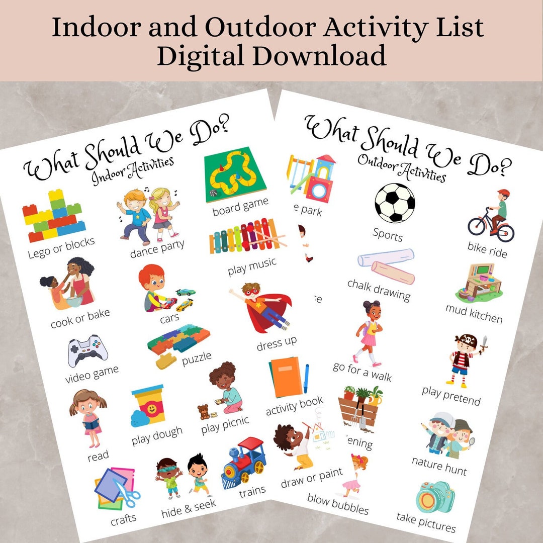 Kids Activity List: Indoor & Outdoor Visual Ideas (digital Download) - Etsy
