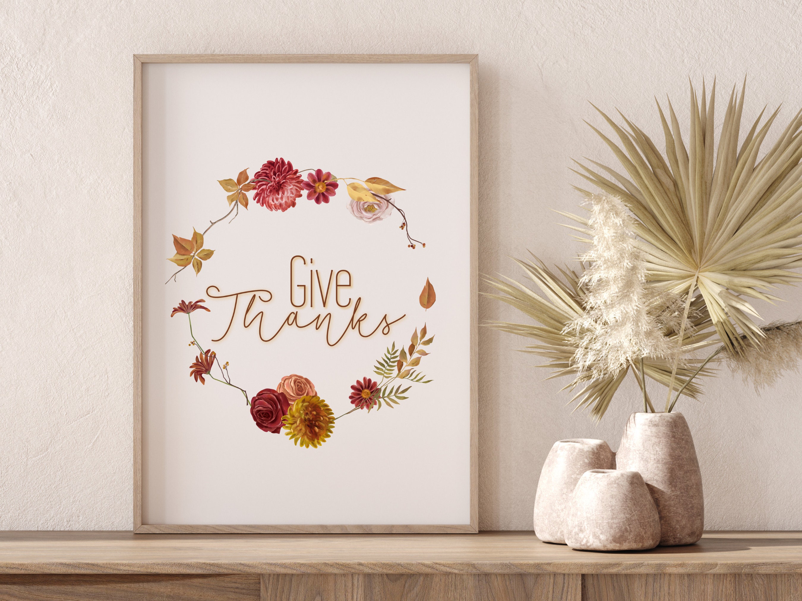 PRINTABLE Give Thanks Thanksgiving Printable Thanksgiving Saying Fall ...