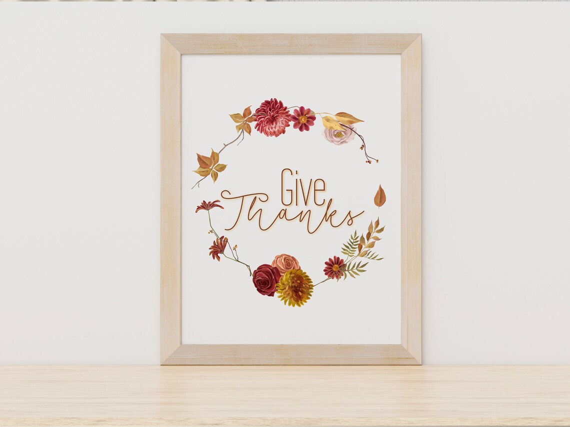 PRINTABLE Give Thanks Thanksgiving Printable Thanksgiving - Etsy