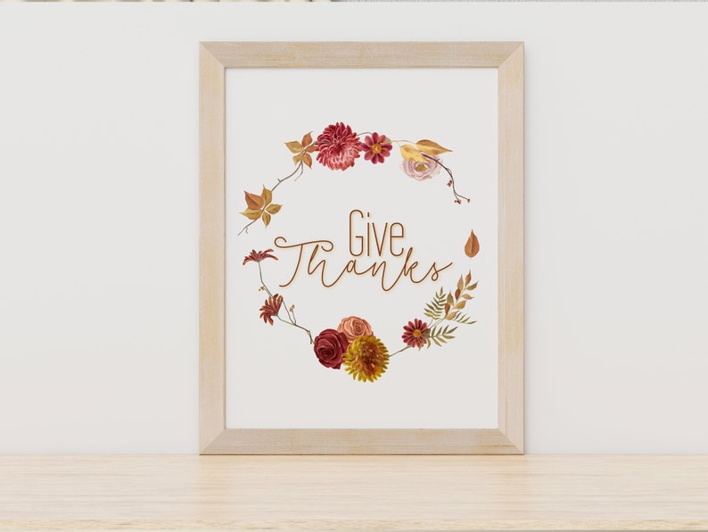 PRINTABLE Give Thanks Thanksgiving Printable Thanksgiving Saying Fall ...