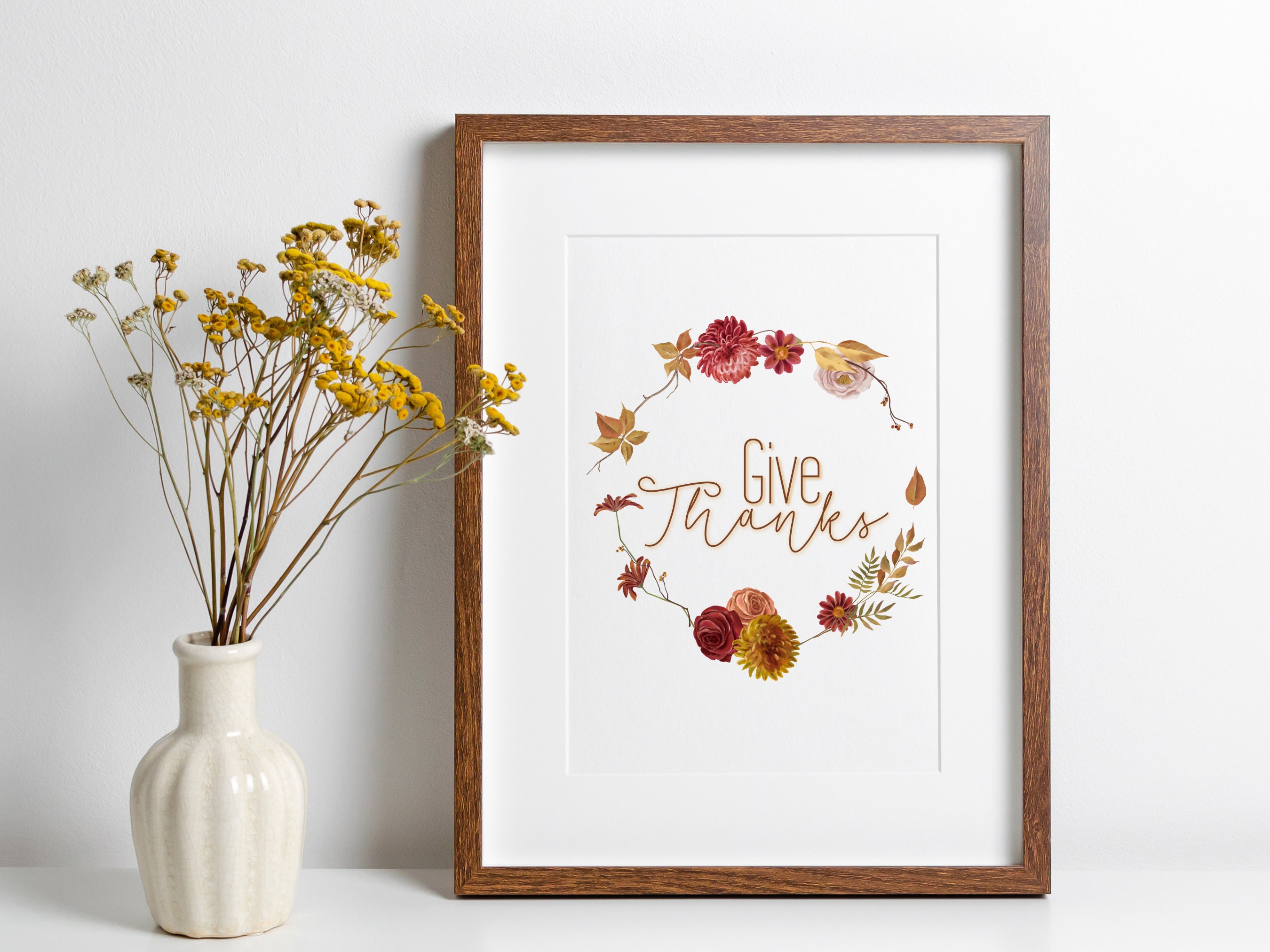 PRINTABLE Give Thanks Thanksgiving Printable Thanksgiving Saying Fall ...