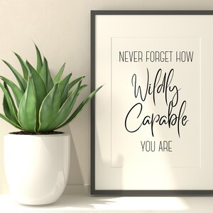 PRINTABLE Never Forget How Wildly Capable You Are Wall Decor Print ...